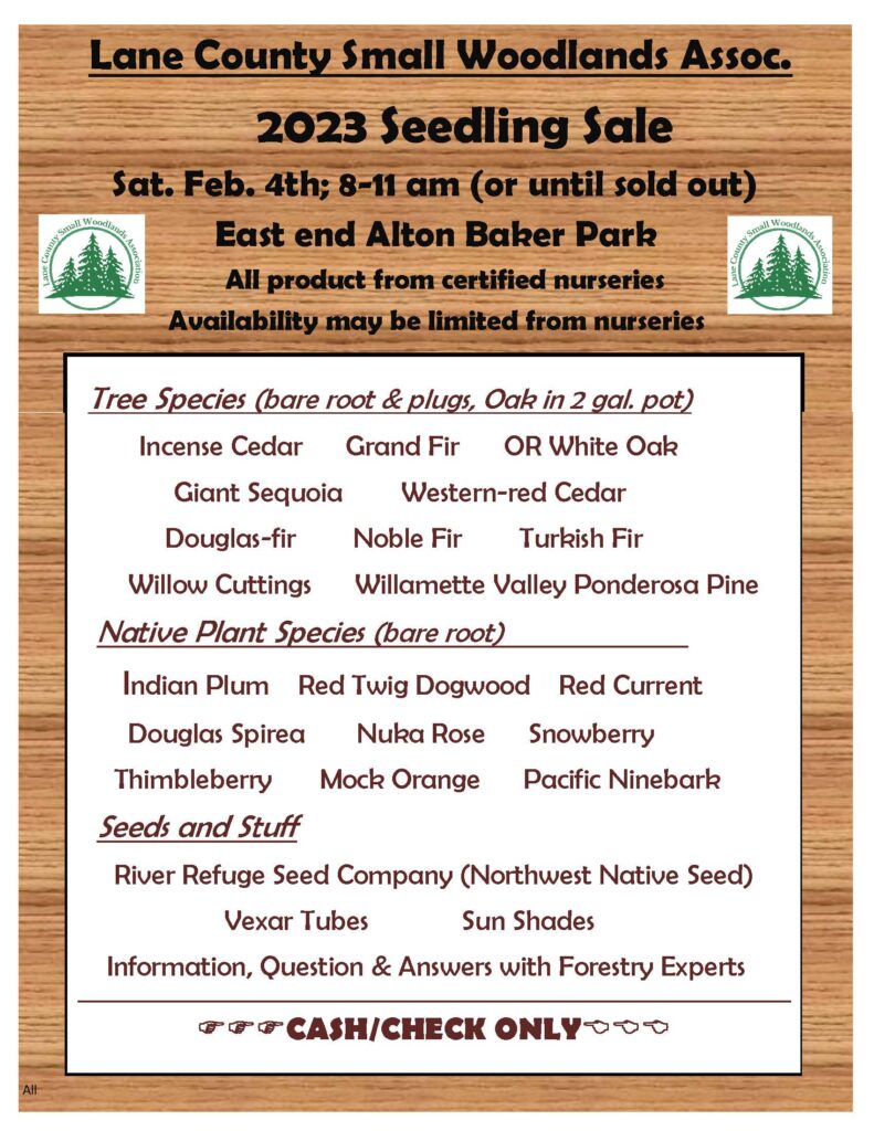 Feb 4th Seedling Sale – Lane County Small Woodlands Association | Long ...